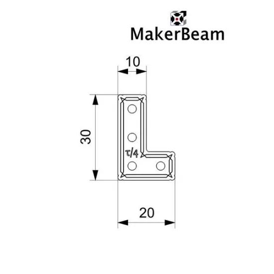 MakerBeam 90° L Bracket (x12)